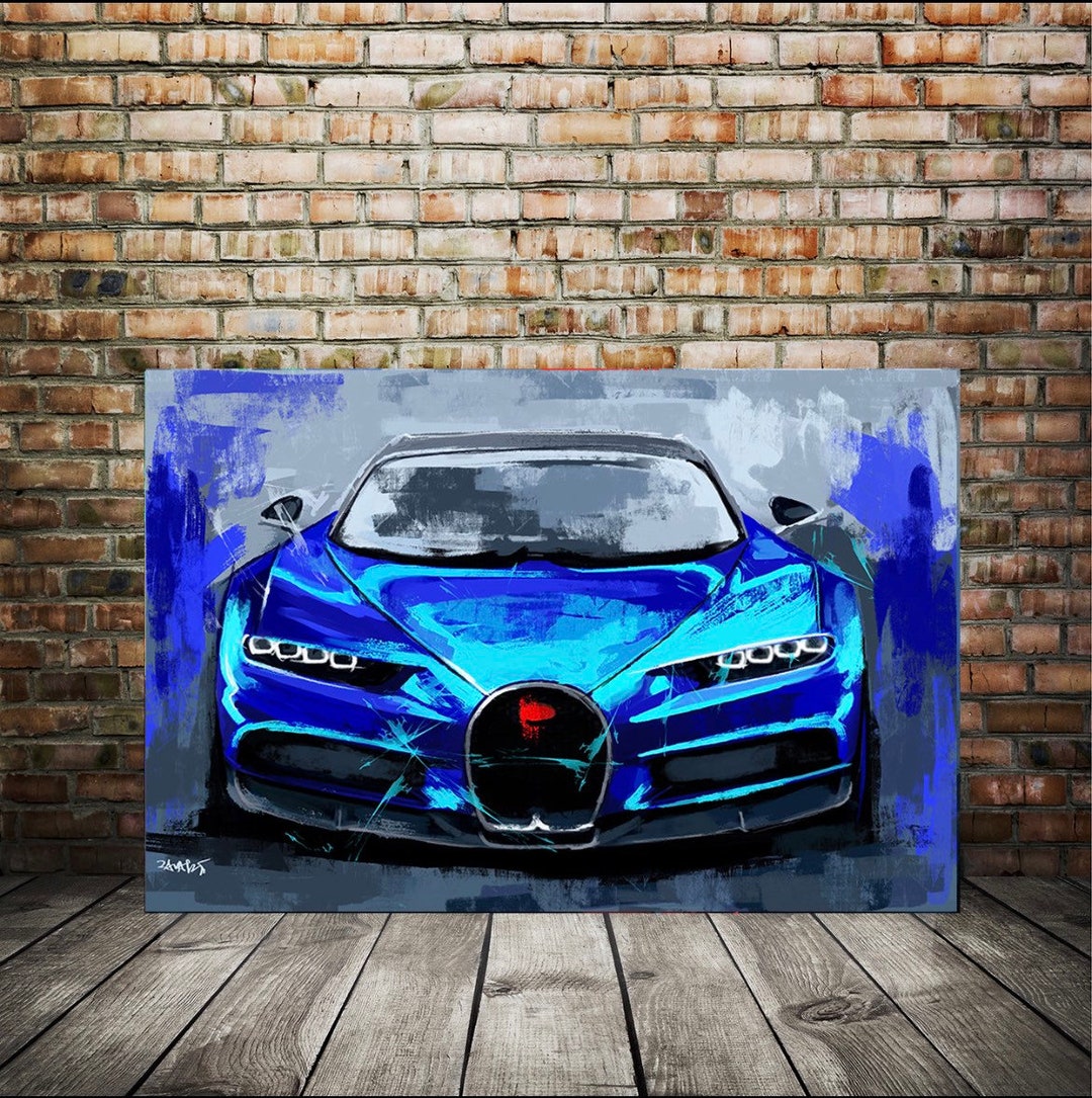 Bugatti Automotive Art, Car Painting, Car Enthusiast Art, Race Car Art ...