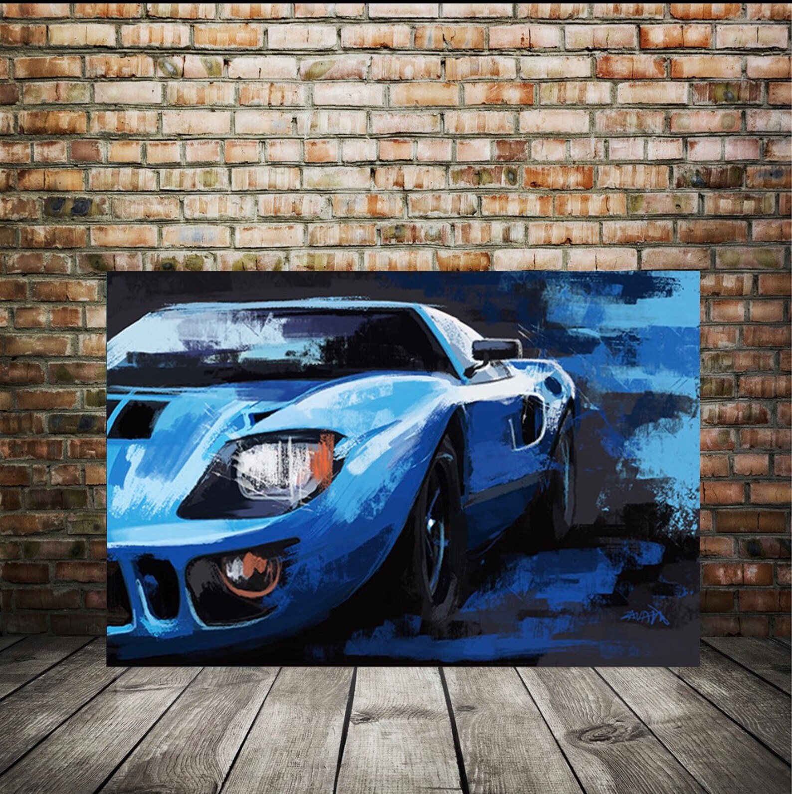 Automotive Painting, Ford GT40 Art Print, Automotive Art Print, Canvas ...