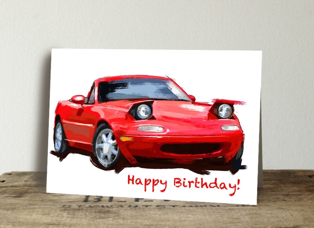 Mazda Miata 1995 Birthday Card Miata Thank You Card Mazda - Etsy
