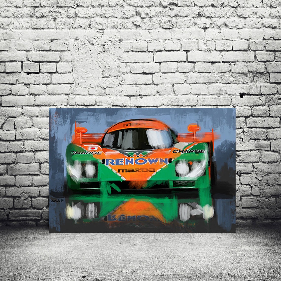 Mazda 787B Art Print | Iconic Race Car Canvas Painting | Le Mans Racing ...