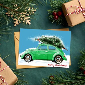 Car Christmas Cards, Automotive Cards, Vw Bug Christmas Cards, Card ...