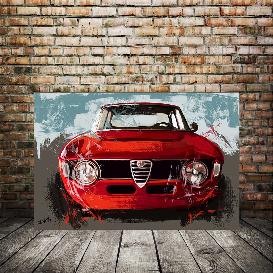 Alfa Romeo GTV Art Print, Automotive Art Print, Canvas Alfa Romeo Print ...