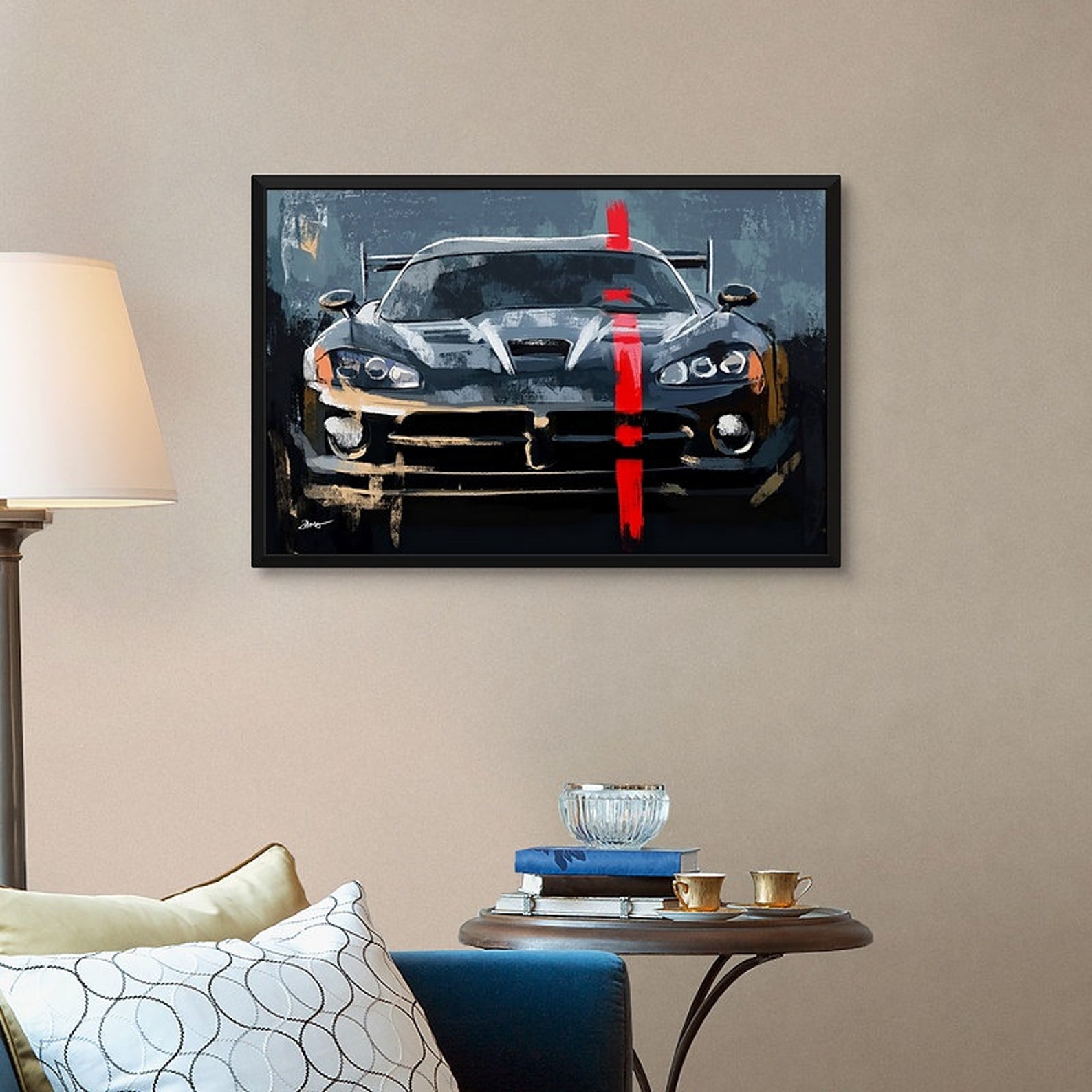 Viper Gen 4 Art Print, Dodge Artwork, Custom Car Painting, Race Car Art ...