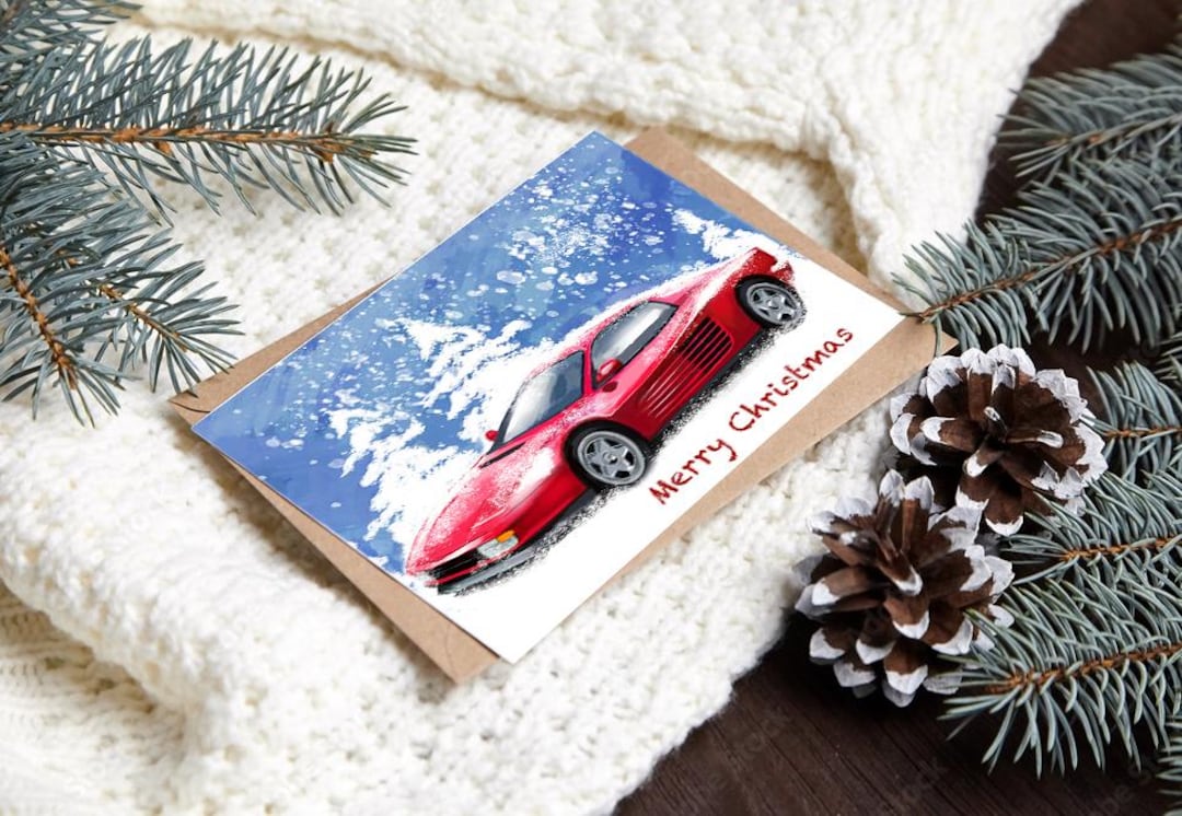 Ferrari Testarossa Christmas Cards, Exotic Car Holiday Card Set, Luxury ...