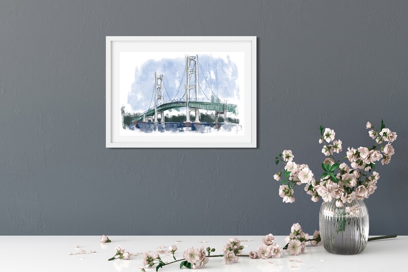 Mackinac Bridge MI Michigan Canvas Art Mighty Mack - Etsy