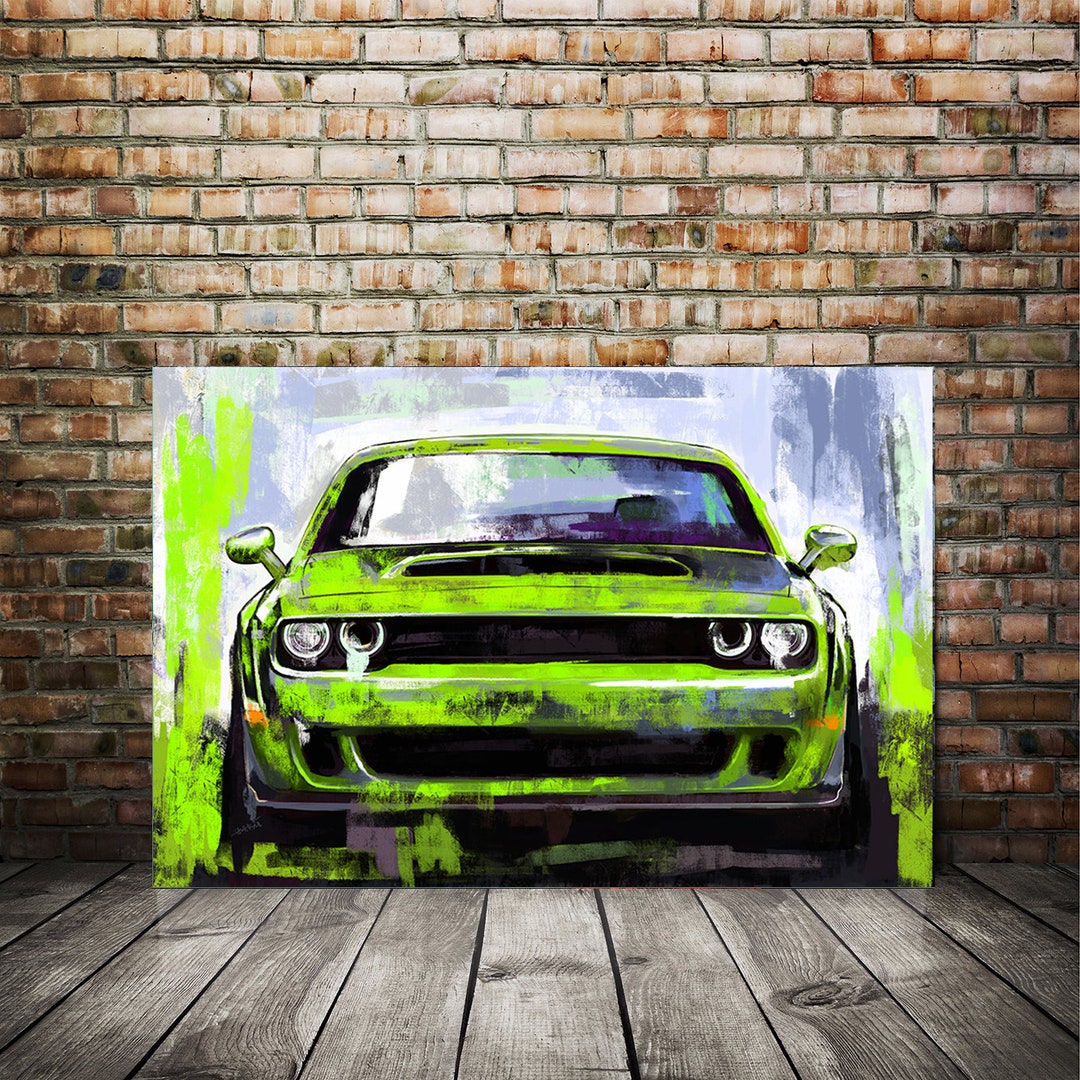 Challenger Art Print, Dodge Artwork, Car Enthusiast Art, Race Car Art ...