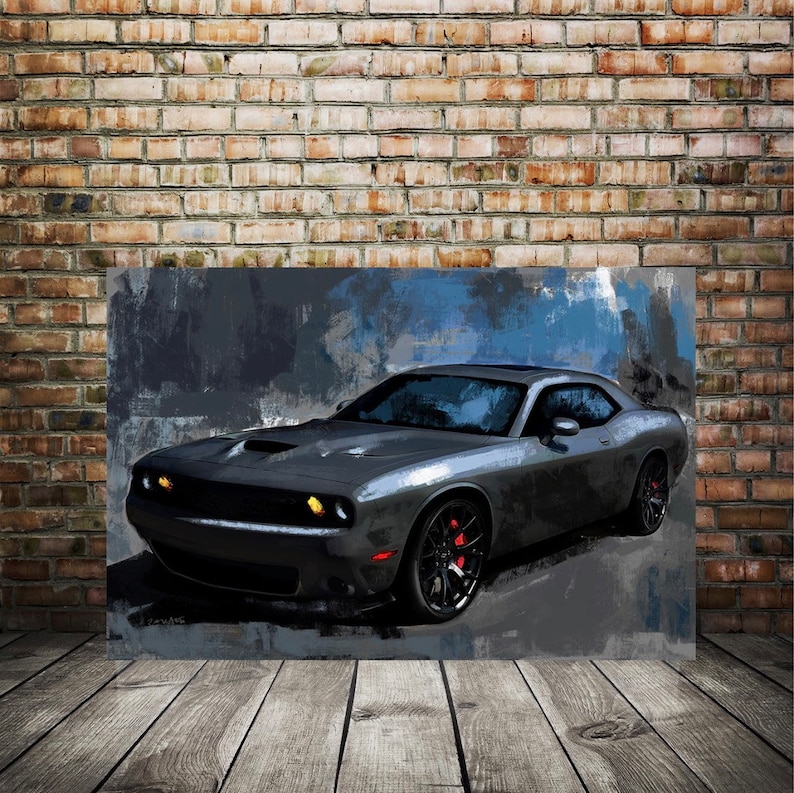 Challenger Widebody Art Print | Car Enthusiast Canvas | Automotive ...