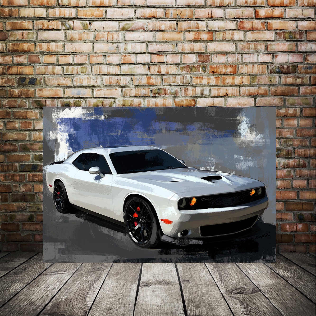 Challenger Wall Art, Dodge Artwork, Car Enthusiast Art, Race Car Art ...
