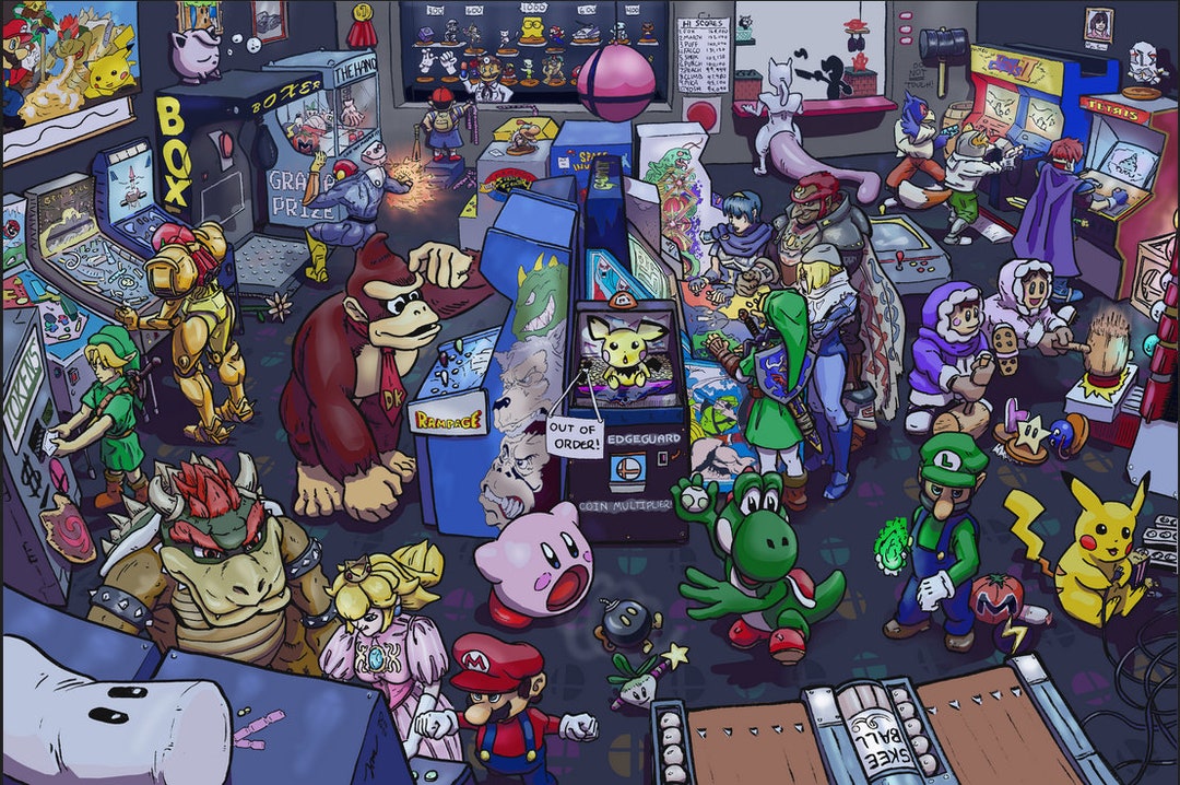 Melee Arcade - Print - Etsy