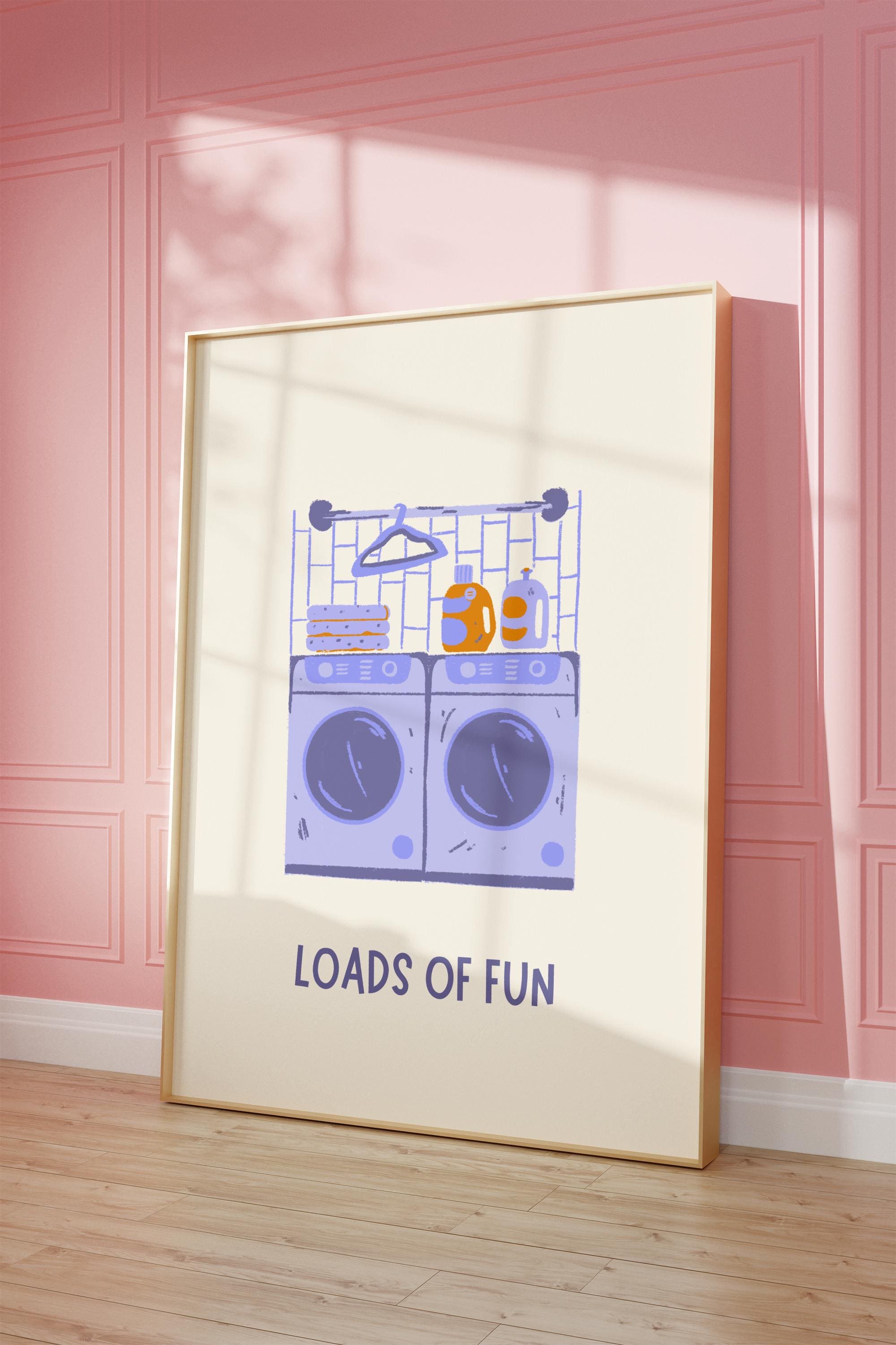 Loads of Fun Print Funny Laundry Sign Laundry Room Decor Laundromat ...