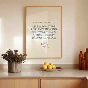 INSPIRATIONAL Beautiful Life Poster| That Girl Wall Art| Wall Decor for ...
