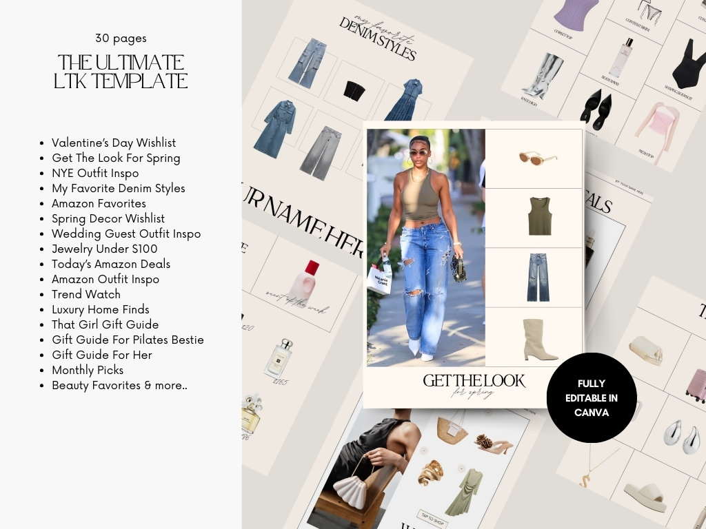 30 Editable Canva LTK Fashion Templates: Outfit Planner (digital ...