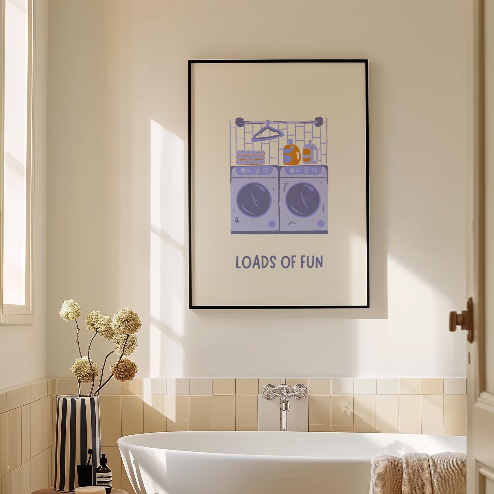 Loads of Fun Print Funny Laundry Sign Laundry Room Decor Laundromat ...