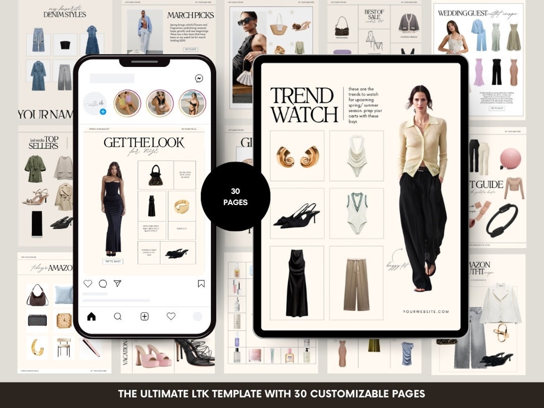 30 Editable Canva LTK Fashion Templates: Outfit Planner (digital ...