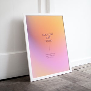 Success Will Come Poster| Wall Decor for Office or Dorm |trendy Wall ...