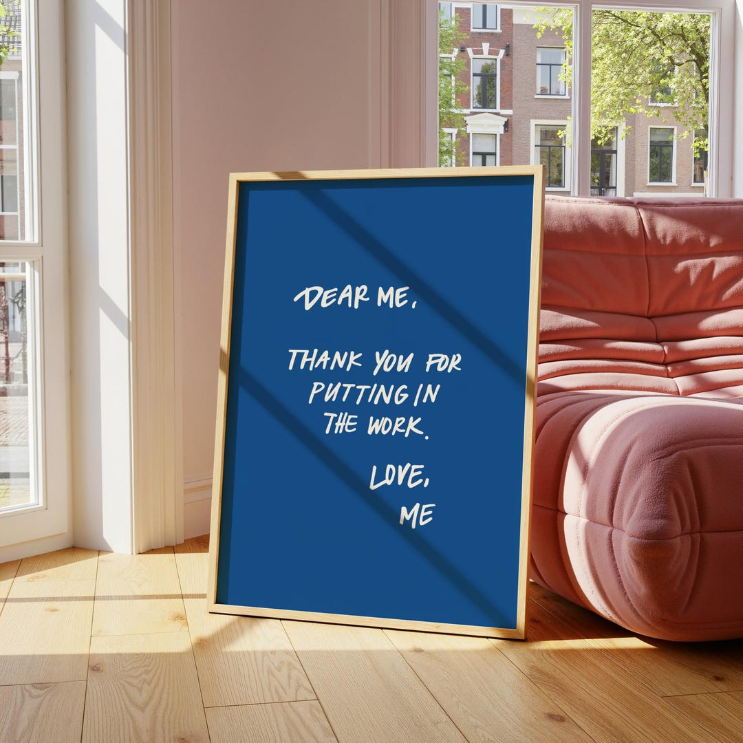 Self-love Affirmation Print: Navy Blue Motivational Poster - Digital ...