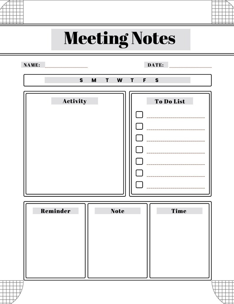 Meeting Notes PDF - Etsy