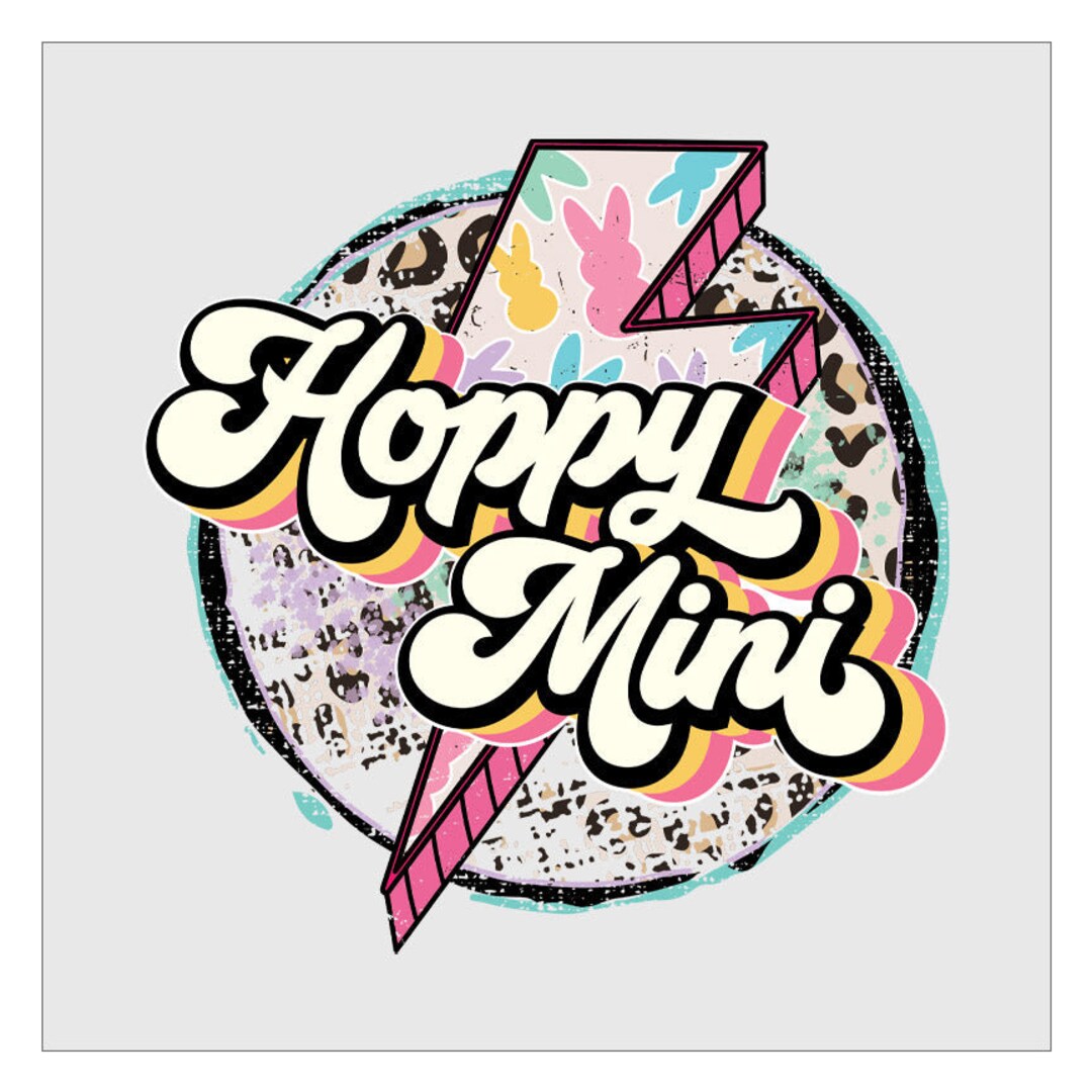 Hoppy Mini Lightening Bolt DTF Transfer Ready for Press, Hot Peel ...