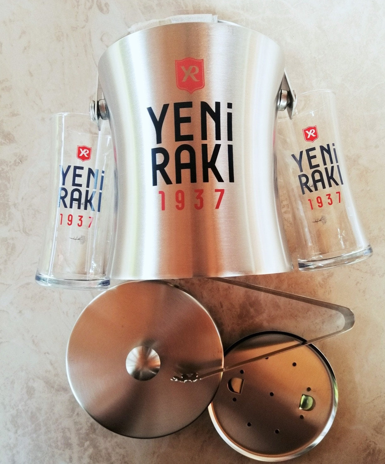 New Raki 1937 Theme Raki Glasses and Ice Bucket Set free Shipping - Etsy