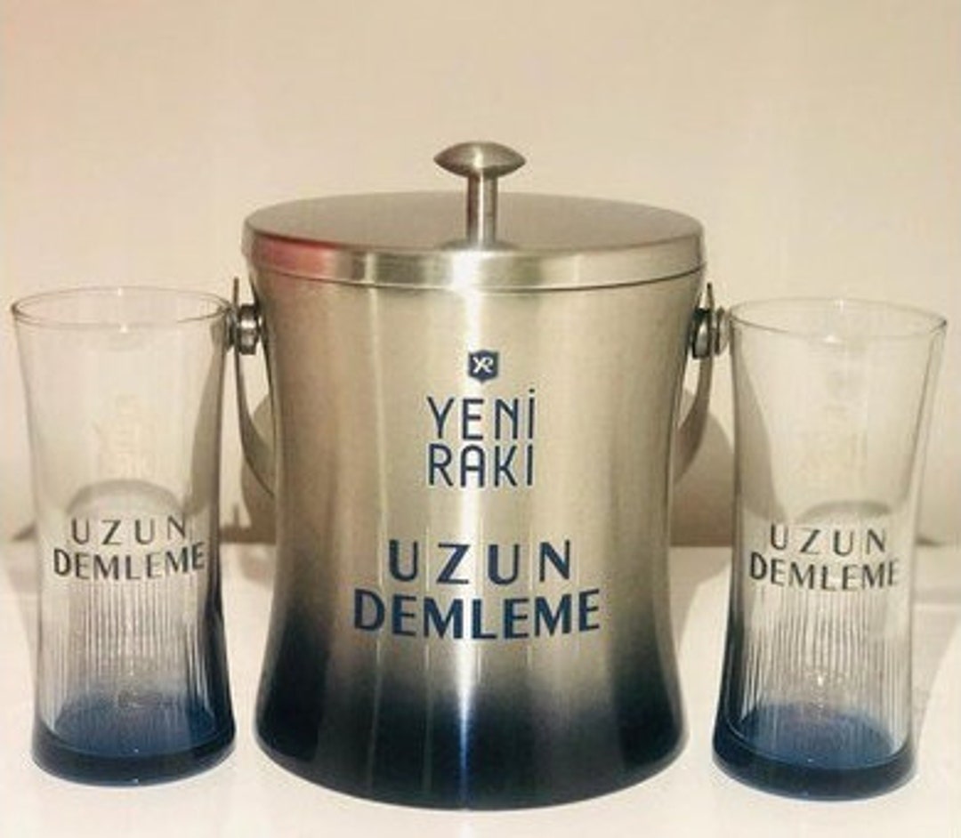 New Raki Long Distilled Theme Raki Glasses and Ice Bucket Set free ...