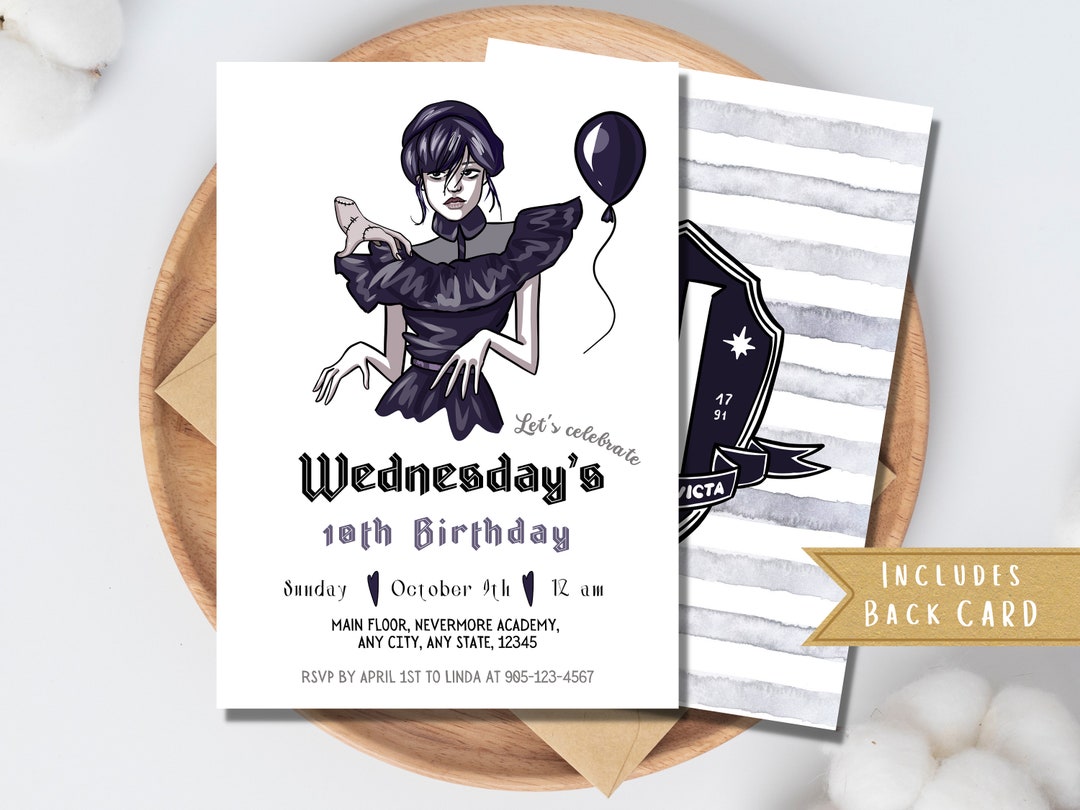 Wednesday Party Invitation Wednesday Invite Addams Party - Etsy
