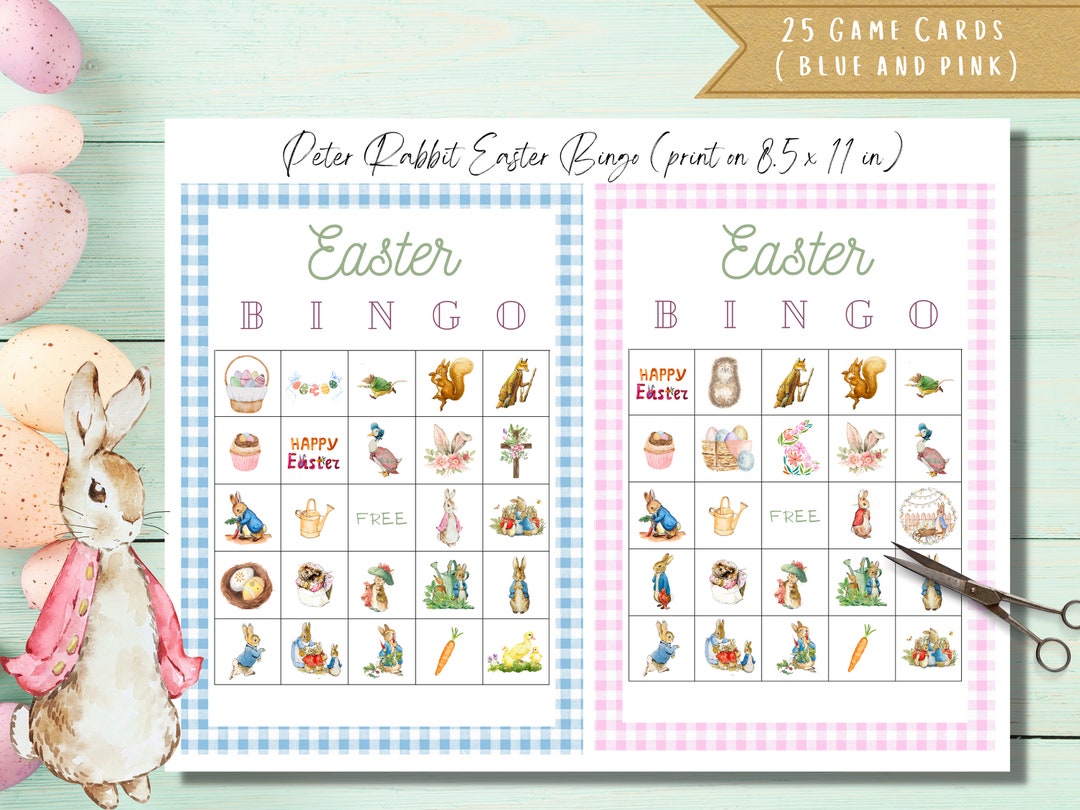 Peter Bunny Easter Bingo Easter Games Kids Easter - Etsy