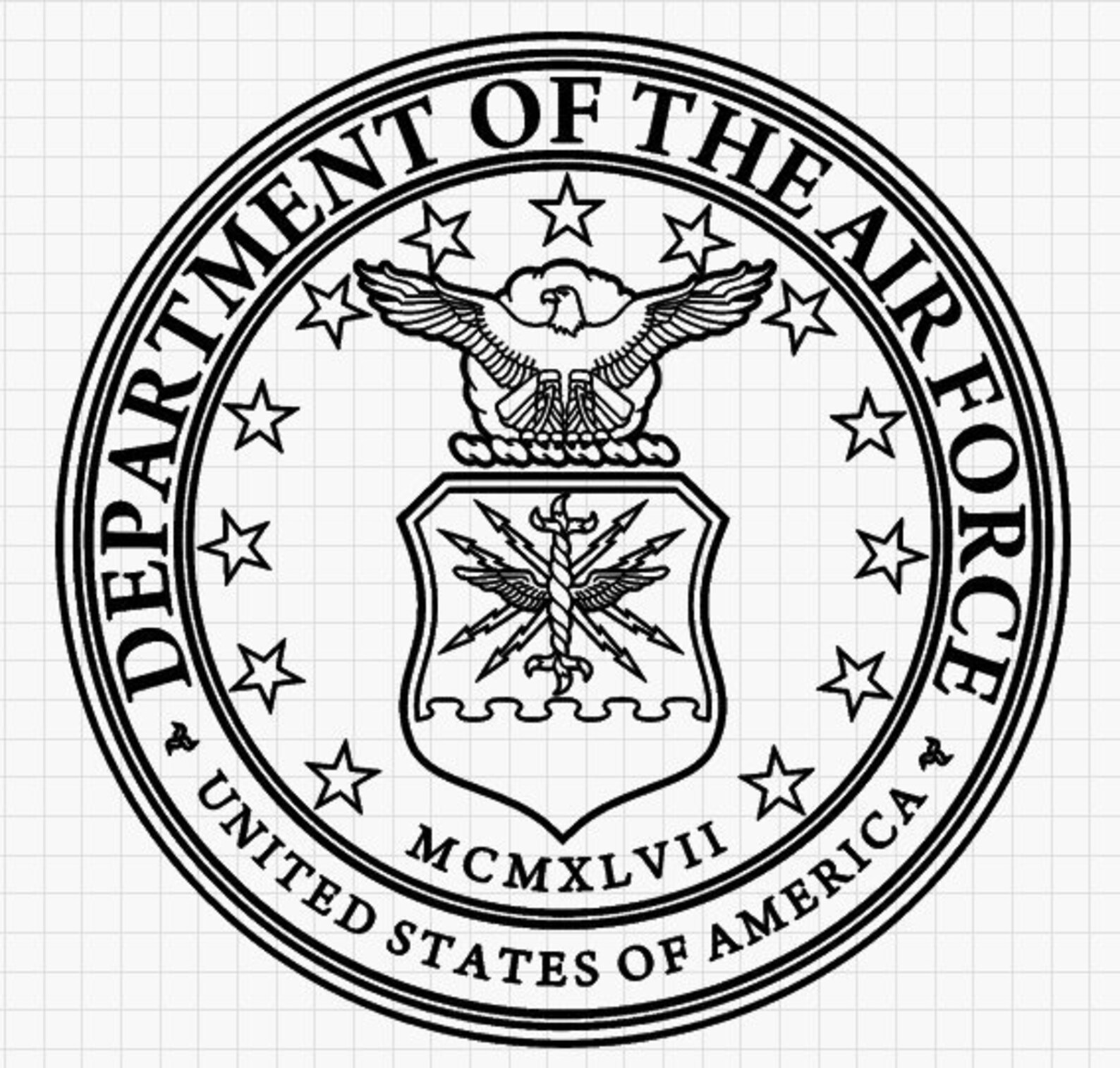 Airforce Seal DXF, AI, and SVG File - Etsy