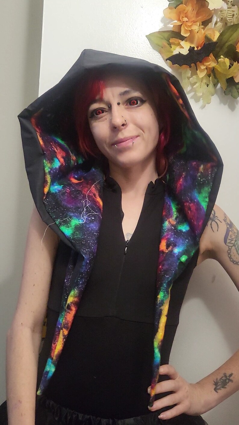 Rainbow Galaxy Lined Hood - Etsy