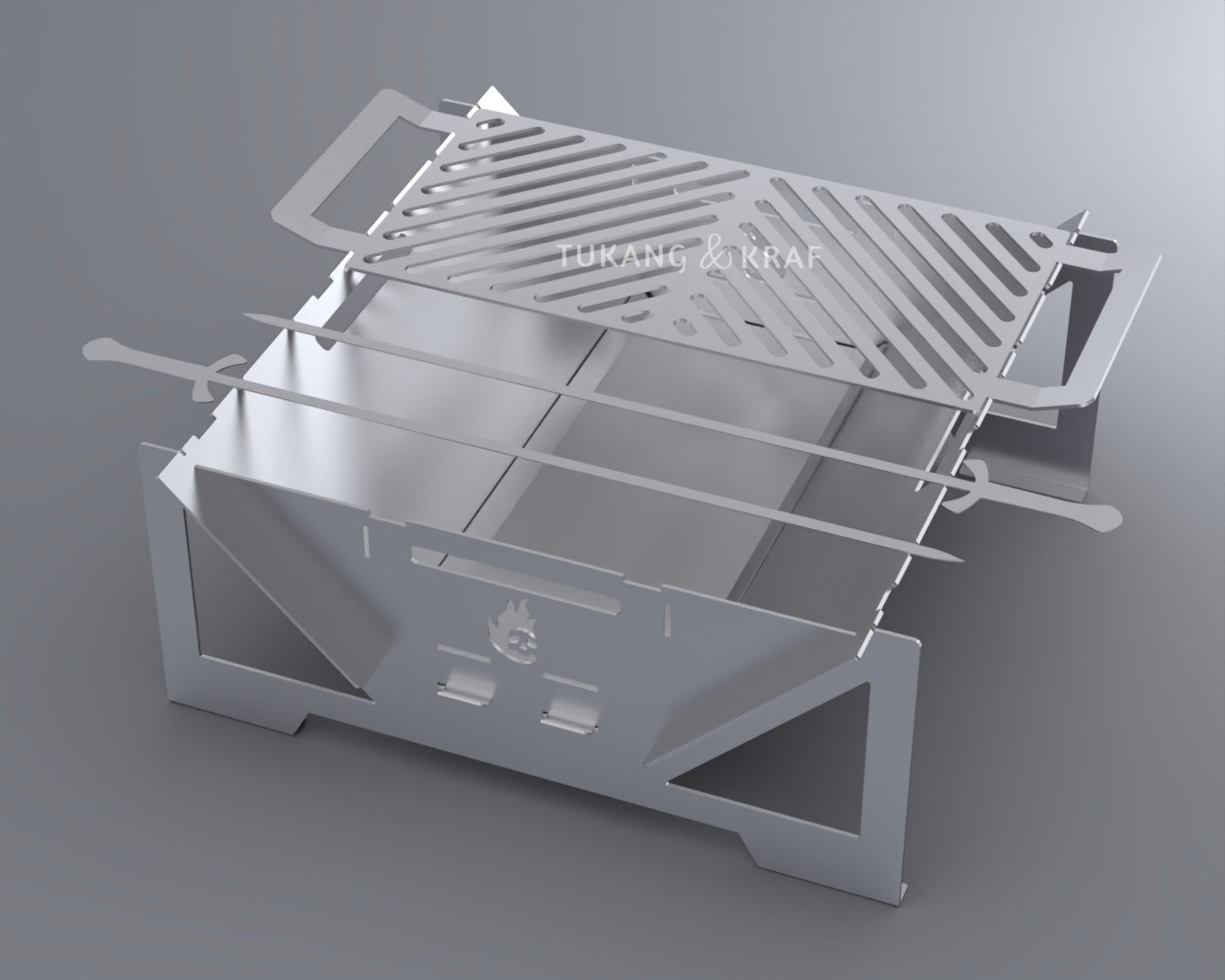 Camping Fire Pit and Grill Collapsible BBQ Barbecue Dxf Files for ...