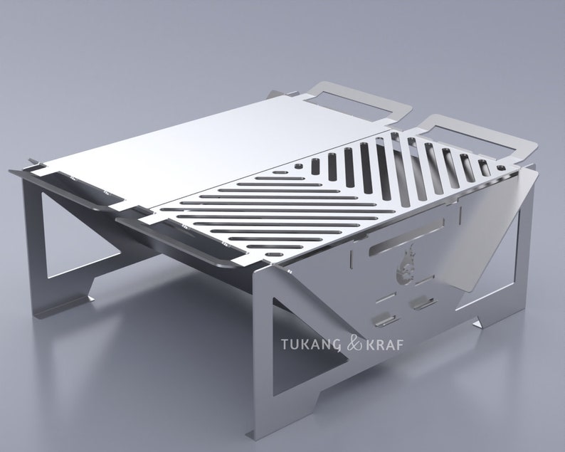 Camping Fire Pit and Grill Collapsible BBQ Barbecue Dxf Files for ...