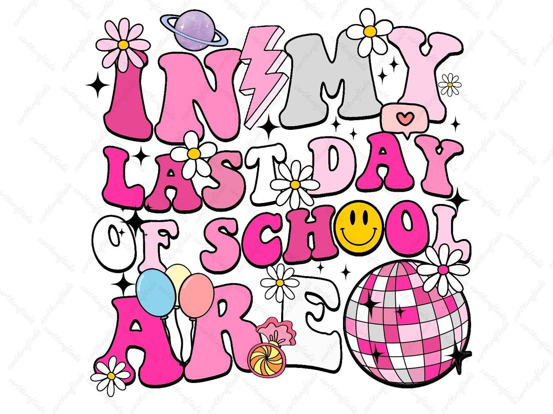 Last Day of School Era PNG, Retro Smiley Face, Custom Teacher Design - Etsy
