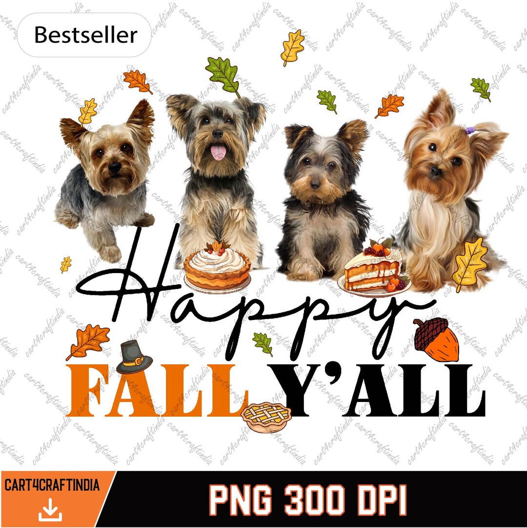 Yorkie Dog Fall Design Png Perfect Thanksgiving Gift for Dog - Etsy