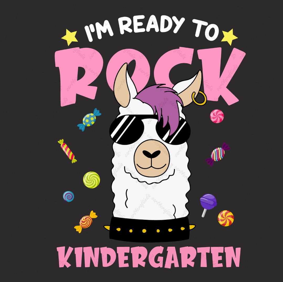 Llama I'm Ready to Rock Kindergarten SVG Kindergarten Shirt Design ...