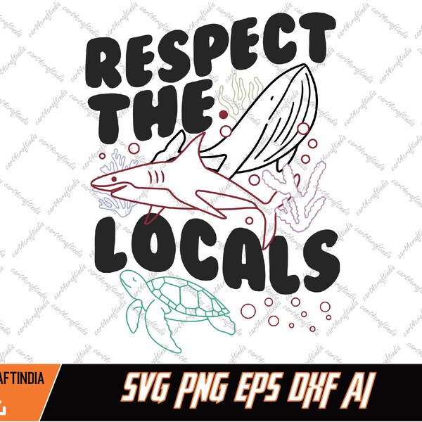 Respect the Locals Shark Svg - Etsy UK