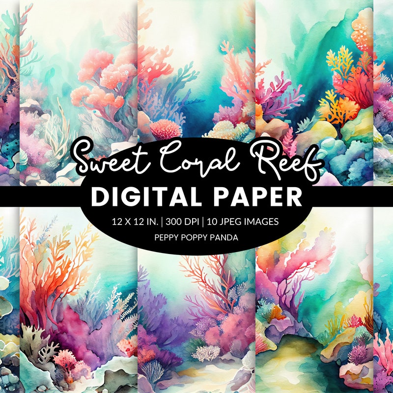Coral Digital Paper - Etsy