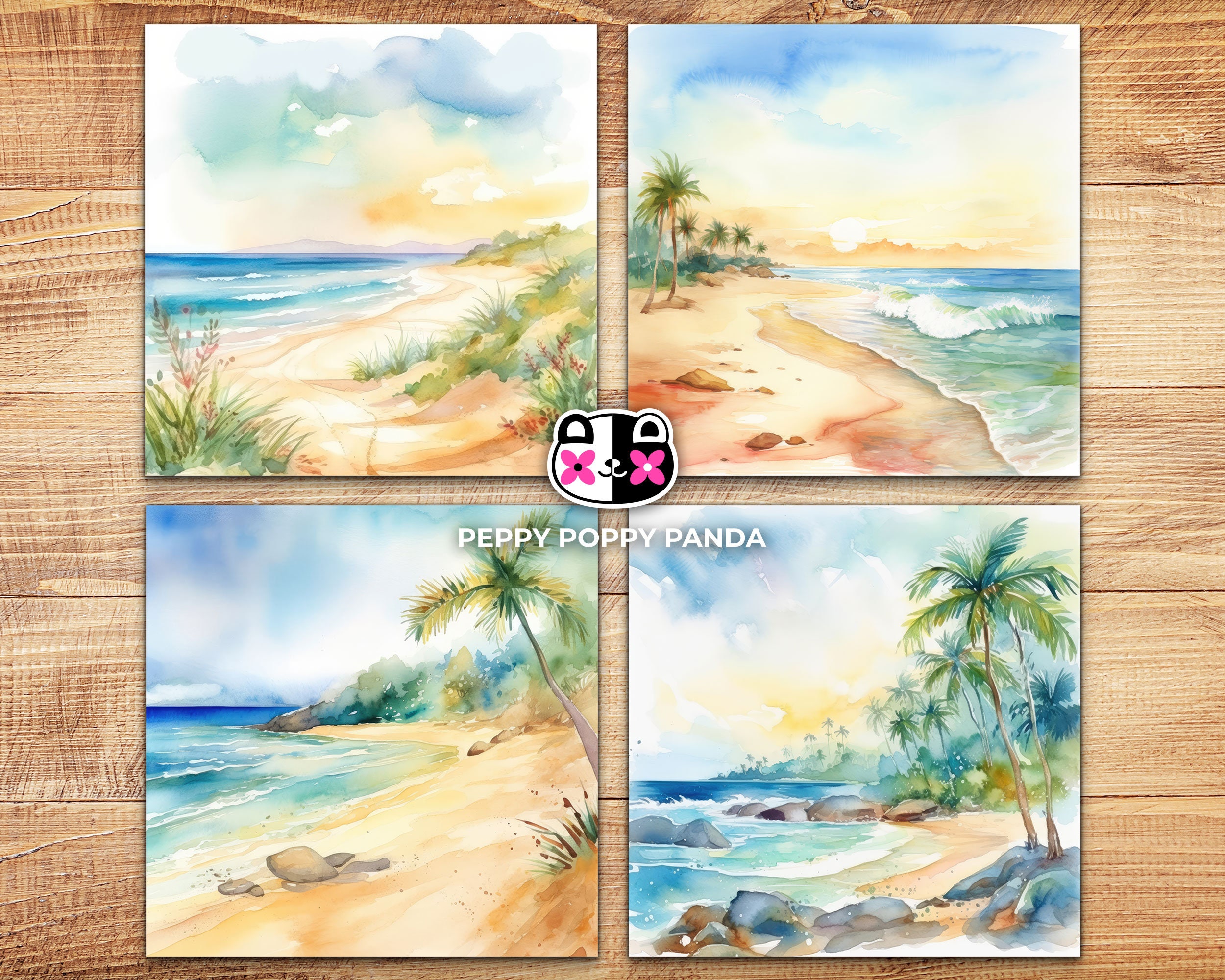 Tropical Beach Digital Paper Backgrounds Sea and Summer - Etsy