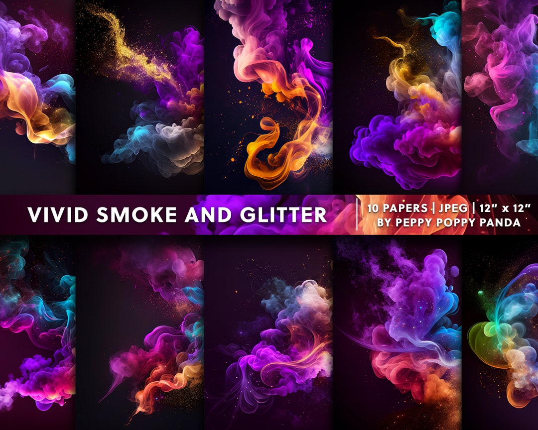 Vivid Smoke and Glitter Digital Paper Digital Download - Etsy