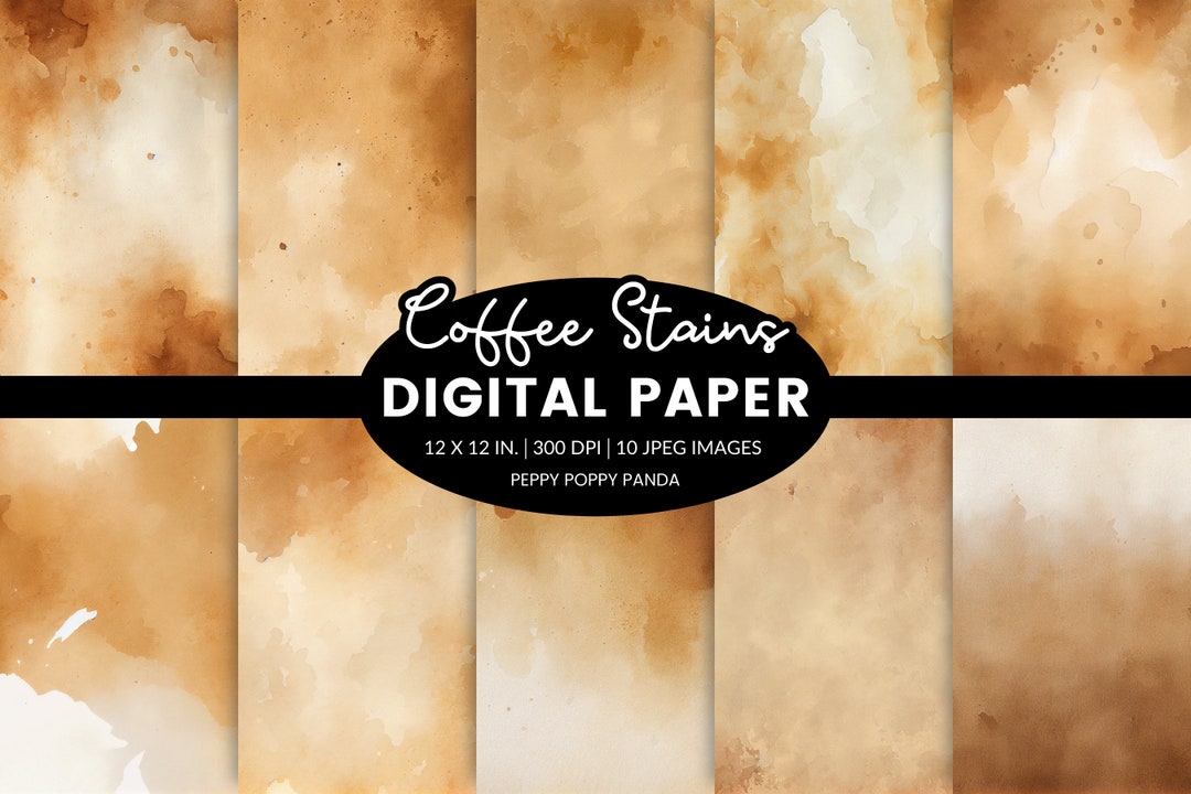 Subtle Coffee Stained Paper Texture, Stain Effect Coffee Digital Paper ...