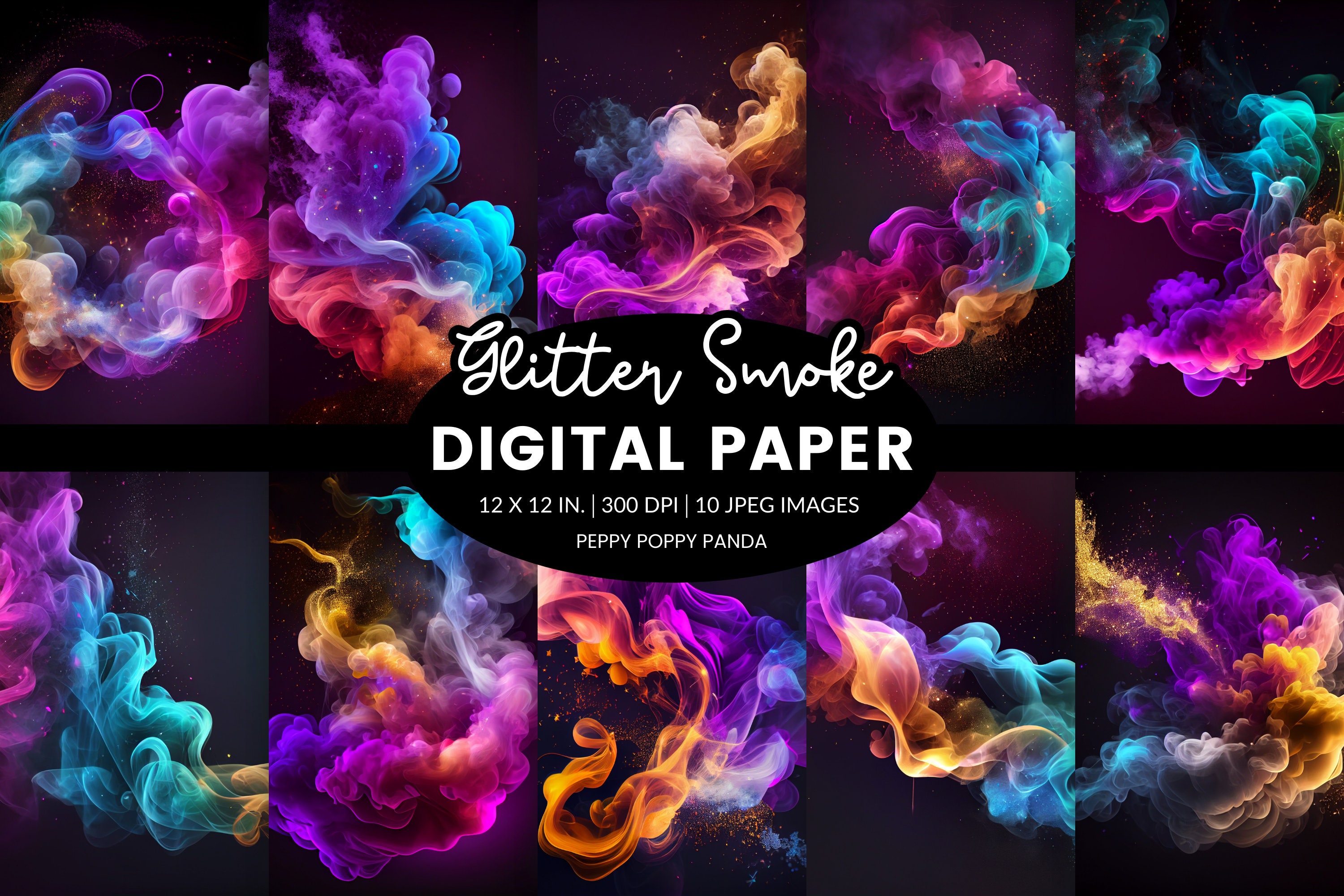 Vivid Smoke and Glitter Digital Paper Digital Download - Etsy