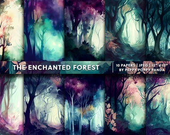 Enchanted Forest Digital Paper - Etsy