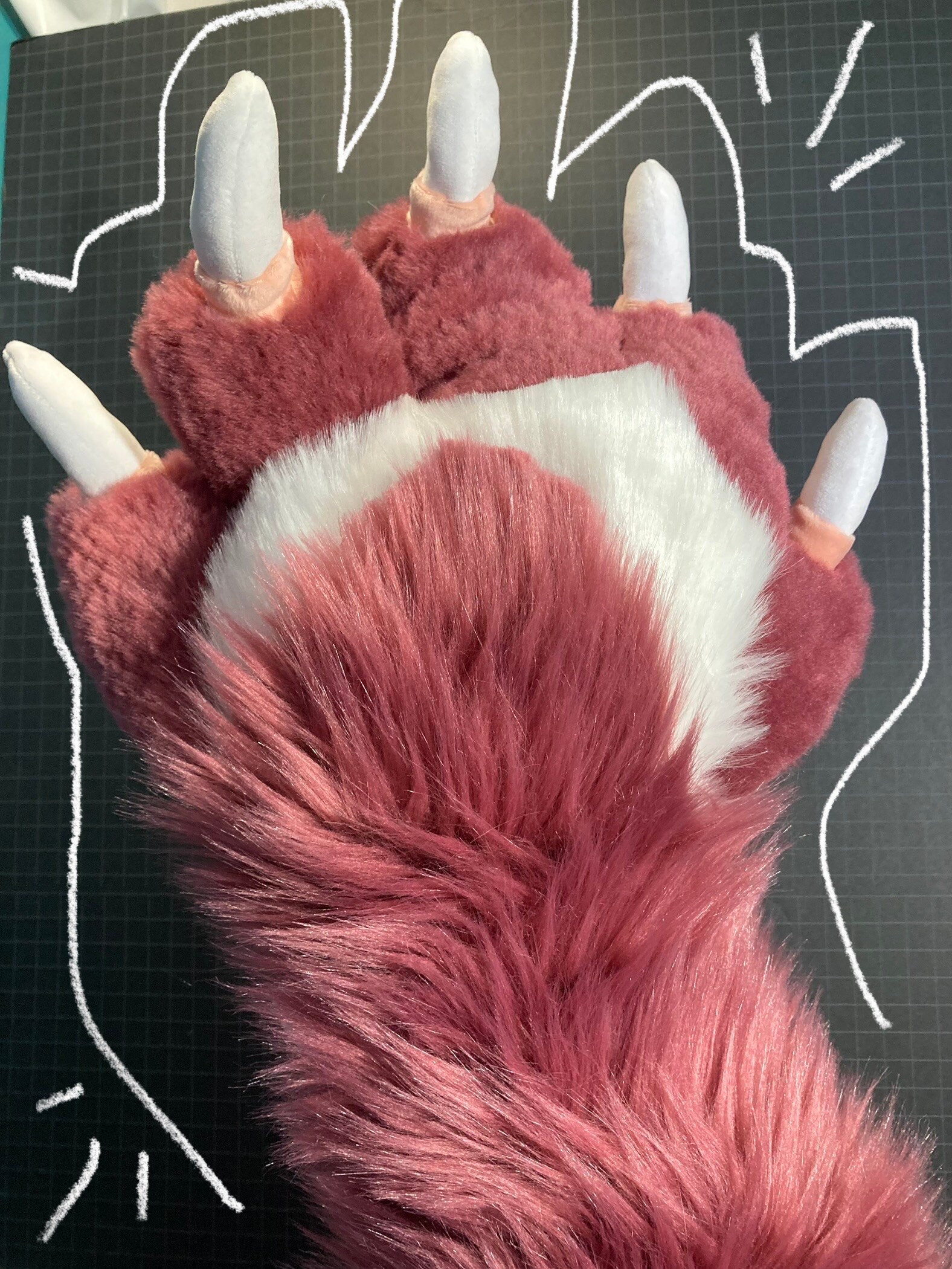 Super Sized Fursuit Puffy Paws - Magenta - Etsy