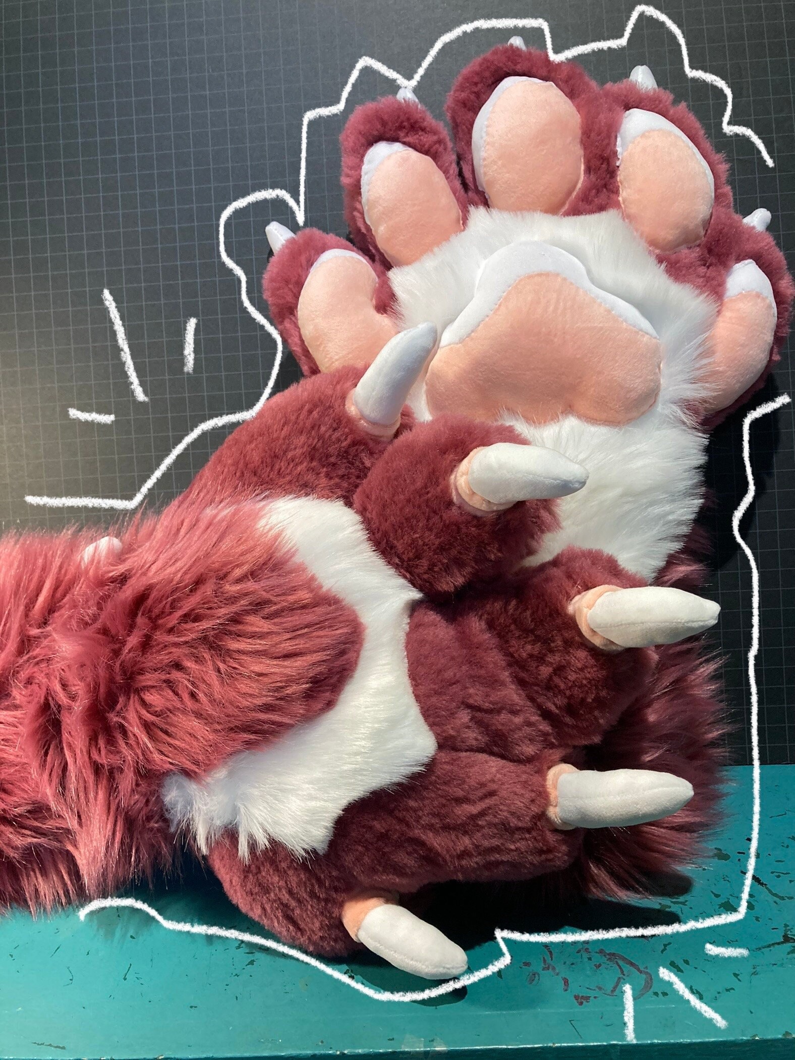 Super Sized Fursuit Puffy Paws - Magenta - Etsy