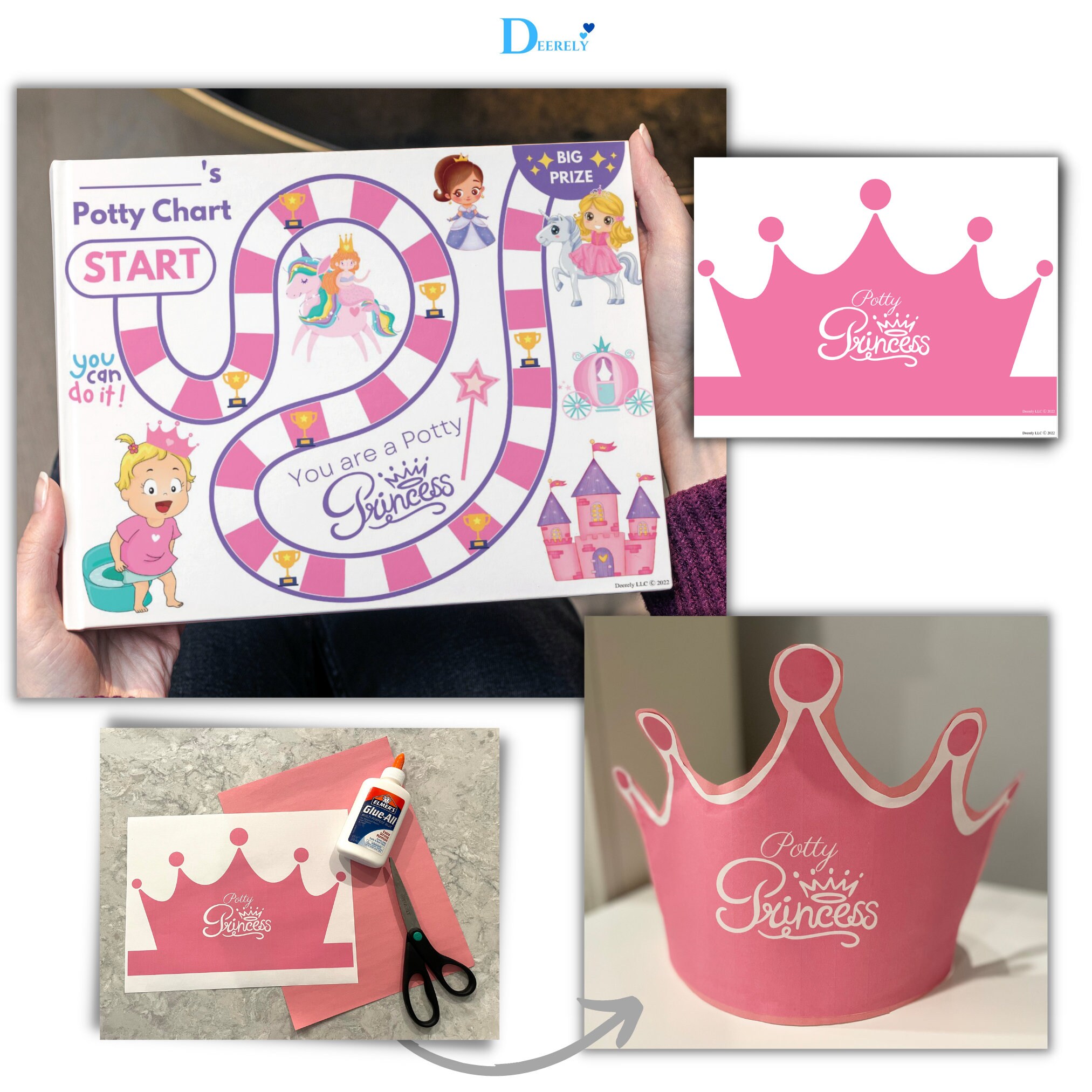 Potty Training Princess Crown and Reward Chart - Digital Download - Etsy