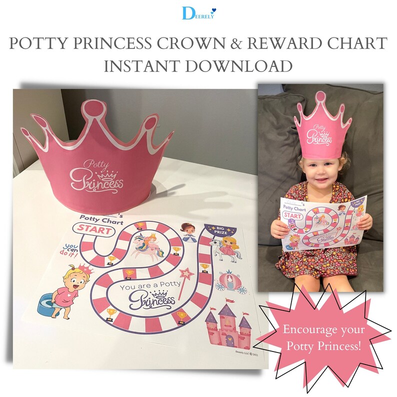 Potty Training Princess Crown and Reward Chart - Digital Download - Etsy
