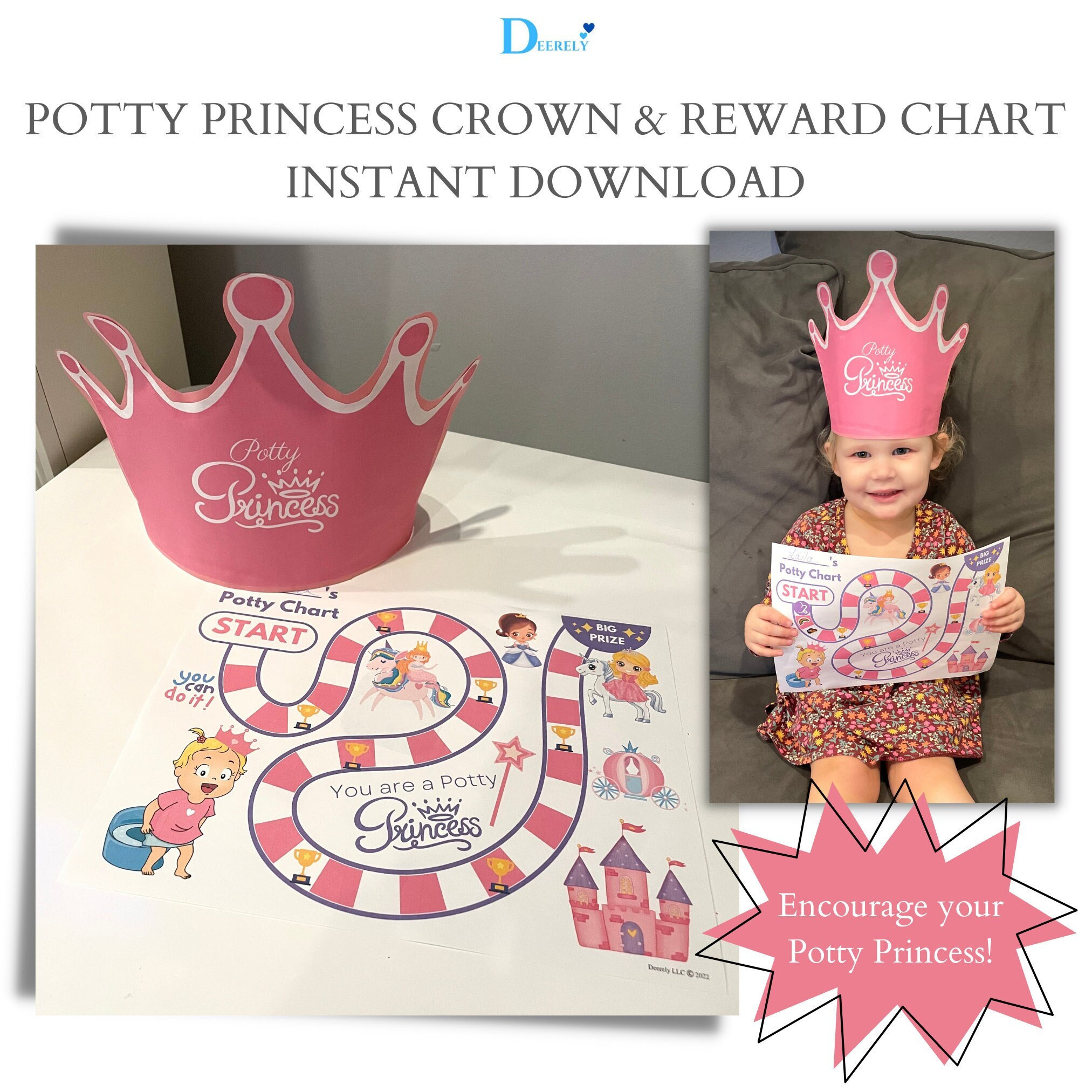 Potty Training Princess Crown and Reward Chart - Digital Download - Etsy