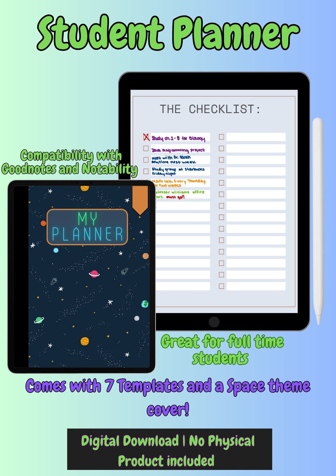 Student Planner | Academic Planner | College Planner | Digital Planner ...