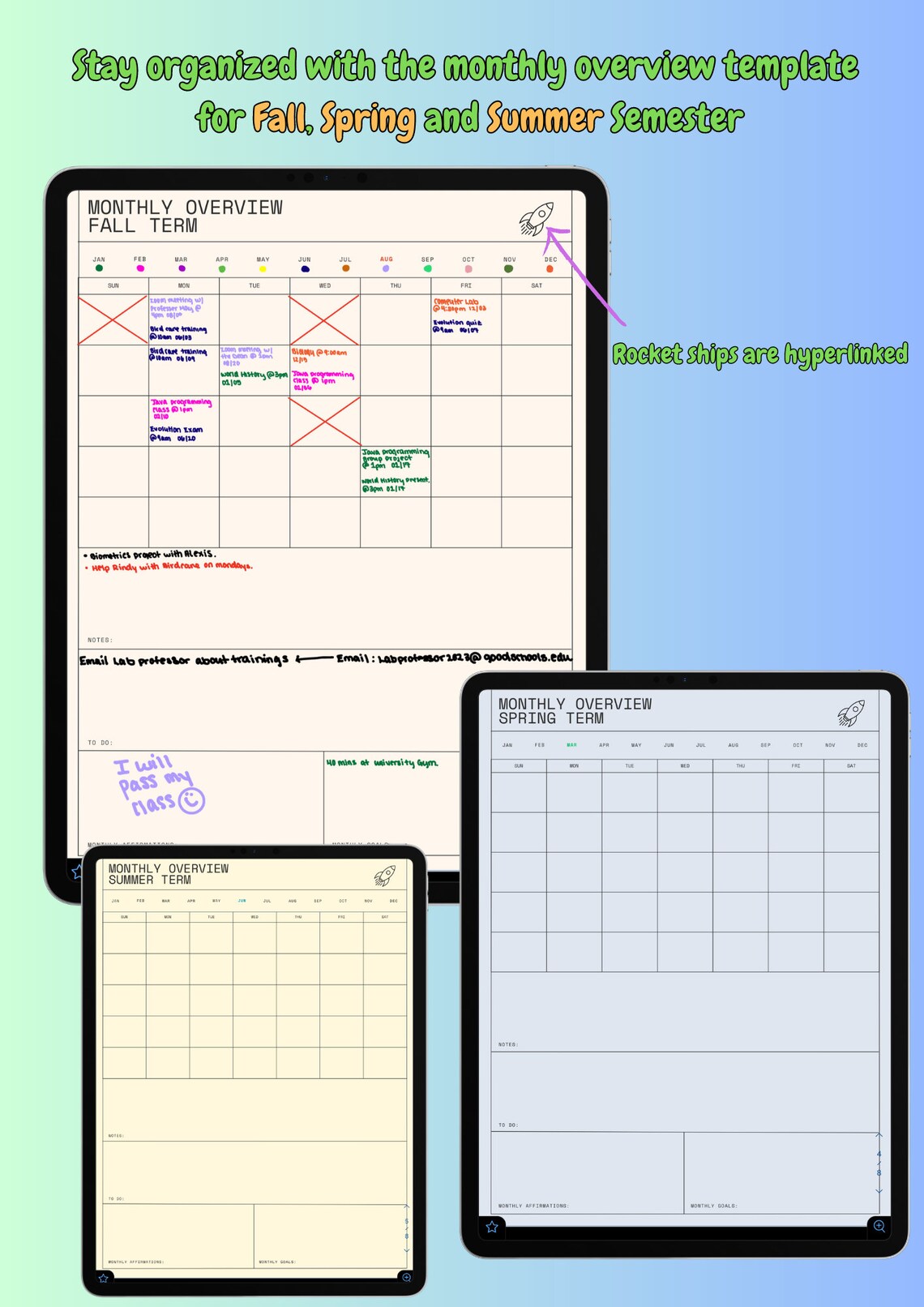 Student Planner | Academic Planner | College Planner | Digital Planner ...