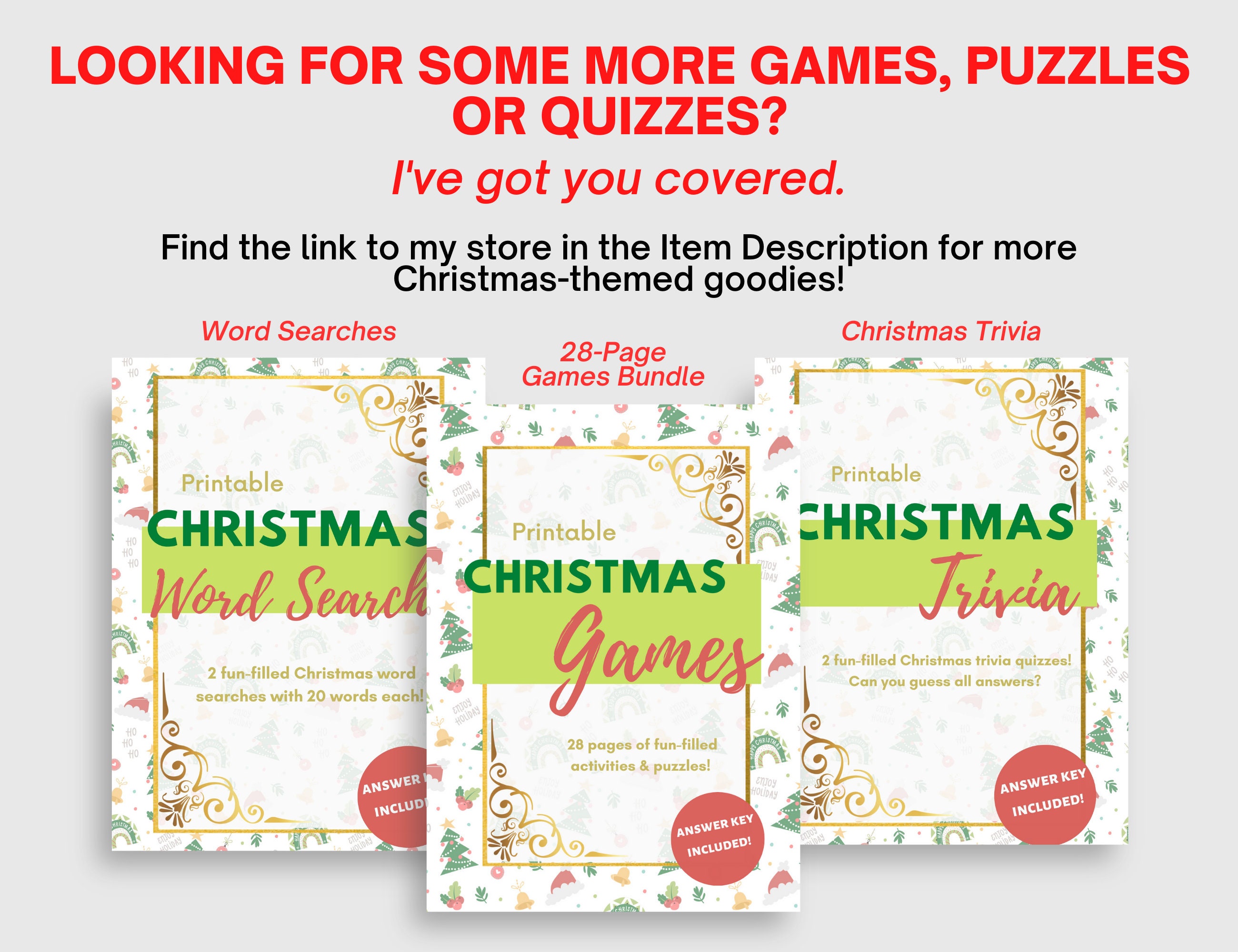 Christmas Scavenger Hunt Printable, Christmas Games Printable, Treasure ...