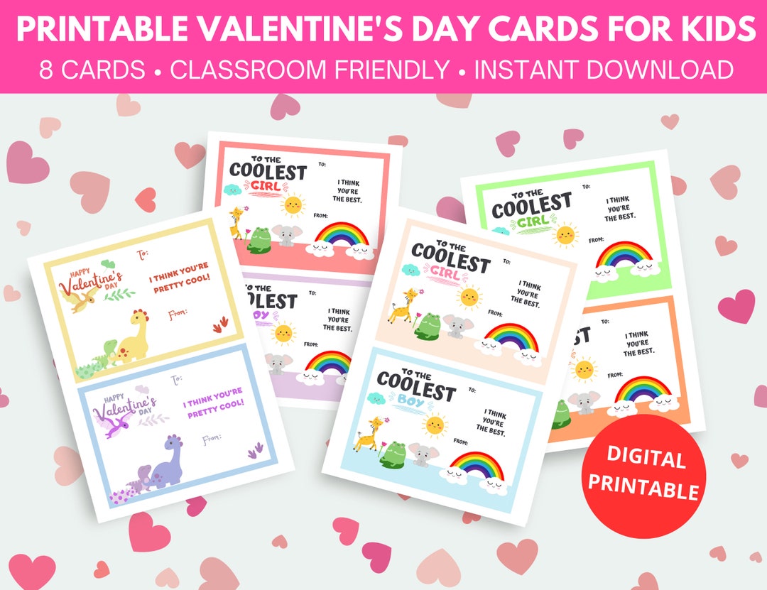 Classroom Valentine's Day Cards - Printable Valentine's Day Cards for ...