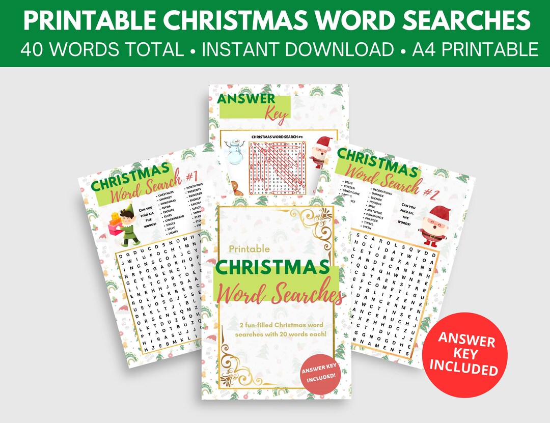 Christmas Word Searches, Christmas Games Printable, Christmas Games for ...